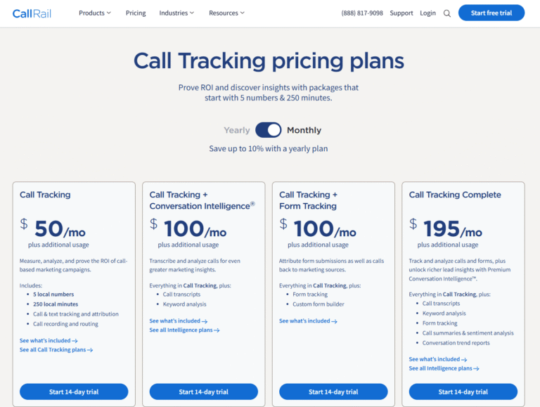 CallRail Pricing Plans & Cost Guide [Updated on April 2025]